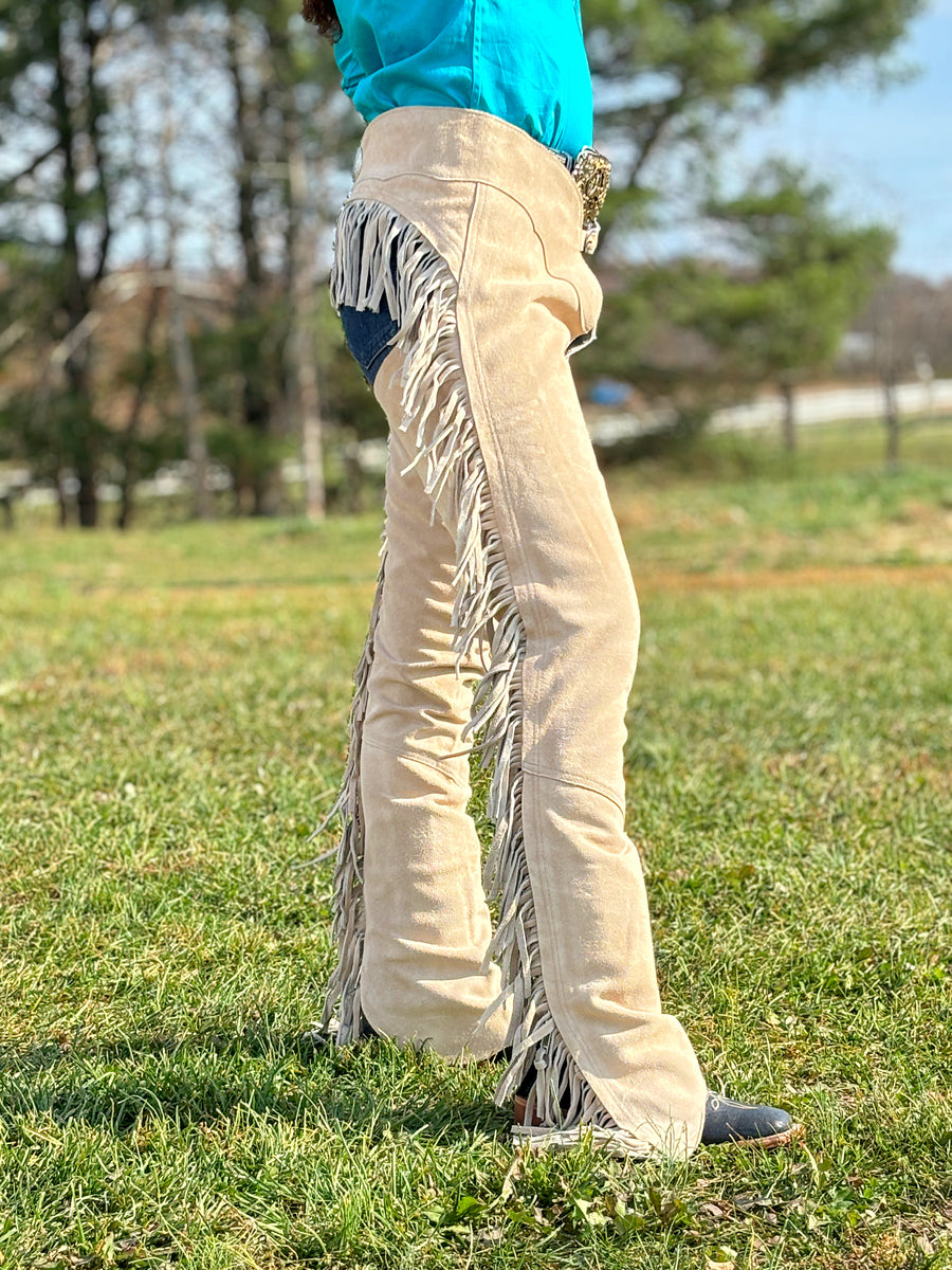 Suede Equitation Chaps ~ Sand | Henderson's Western Store