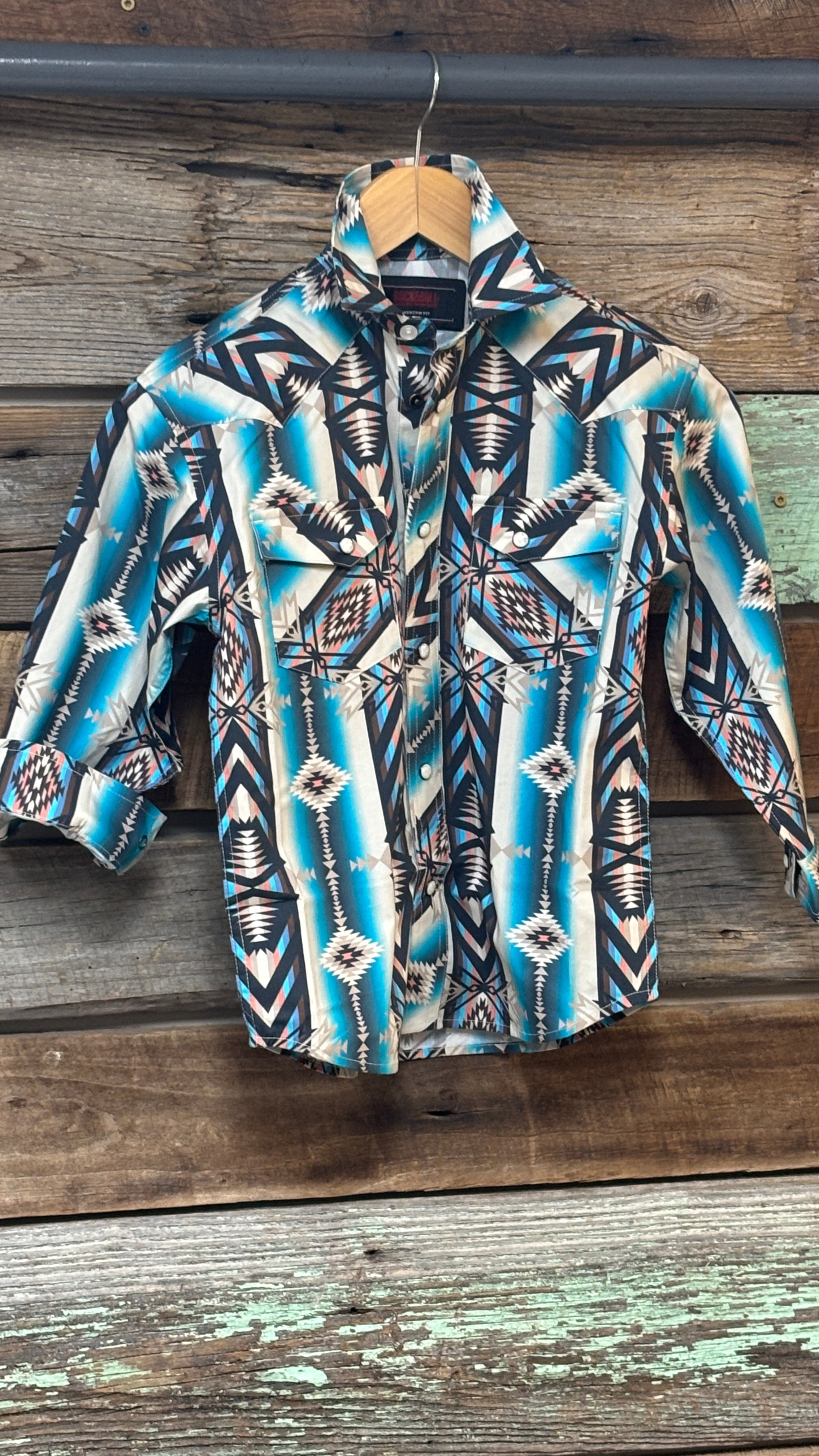 Boy's Aztec Print by Rock & Roll ~ Teal | Henderson's Western Store