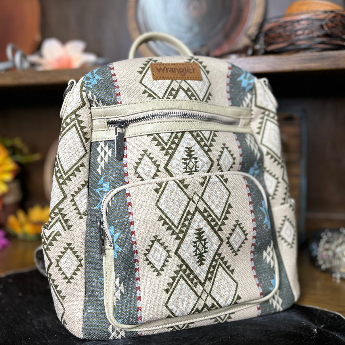 Wrangler Aztec Print Backpack ~ Tan | Henderson's Western Store