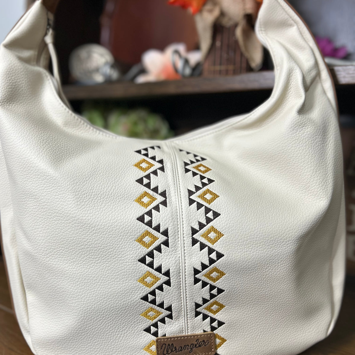 Wrangler Aztec Embroidered Hobo ~ Beige | Henderson's Western Store