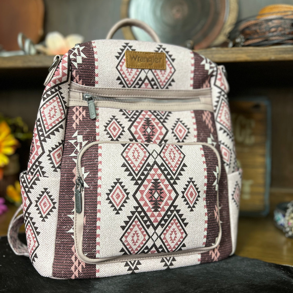 Wrangler Aztec Print Backpack ~ Pink | Henderson's Western Store