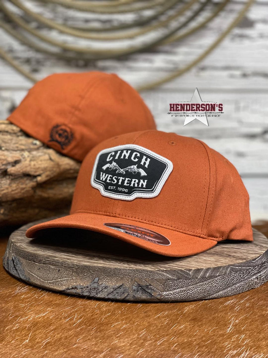 Cinch western Flex Fit Ball Cap ~ Orange | Henderson's Western Store